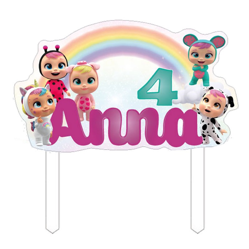 Cake Topper Cry Babies Personalizzabile in plexiglass