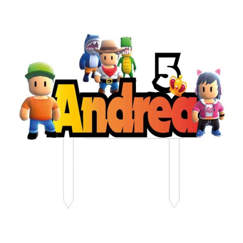 Cake Topper stumble guys Personalizzabile in plexiglass