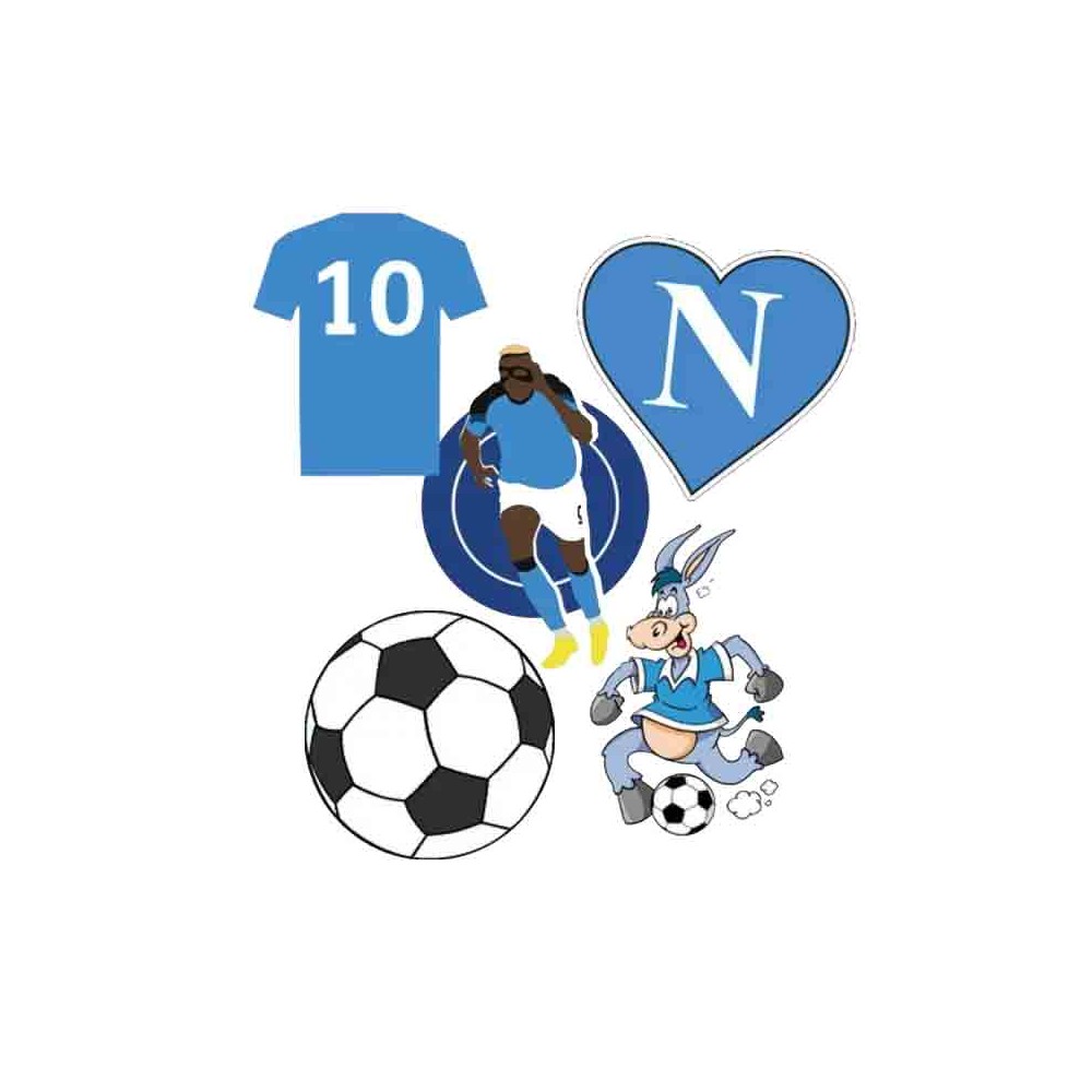 Set per Decorazione Torta Napoli con 5 Topper Picks e Candelina Numerale