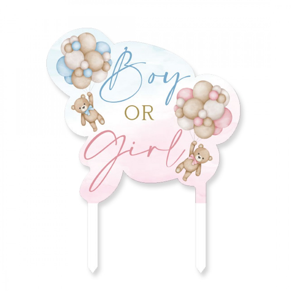Cake Topper Boy or Girl Personalizzabile in plexiglass