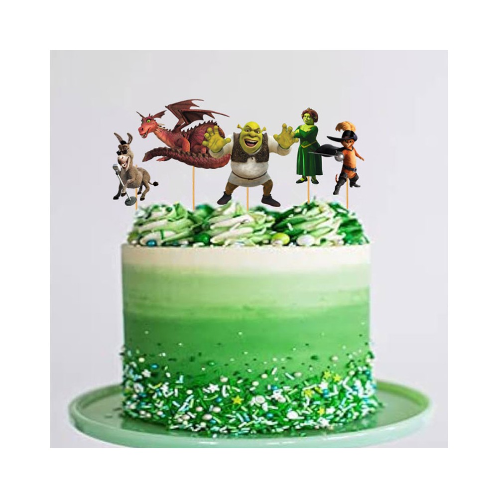 Cake Topper Picks Shrek 5pz con candelina