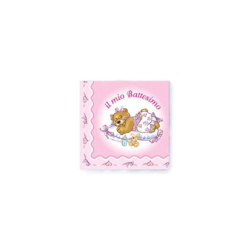 Kit n.16 battesimo orsetto rosa - coordinato per cerimonia