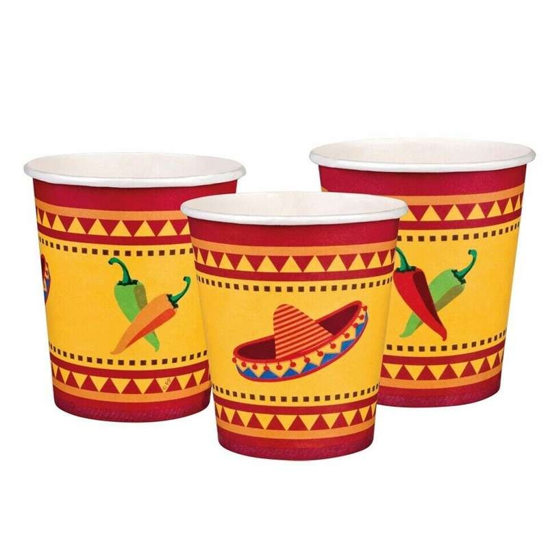 Kit n.60 Messico - con forchette e palloncini arancio