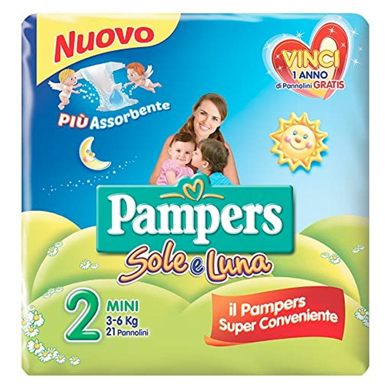 Pannolini Pampers Sole e Luna, taglia 2, offerta 6 confezioni